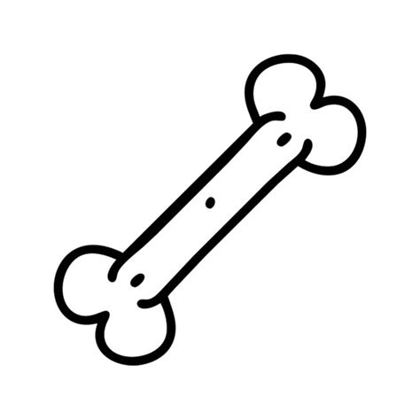 Cute Bone Icon Outline Premium Ai Generated Vector