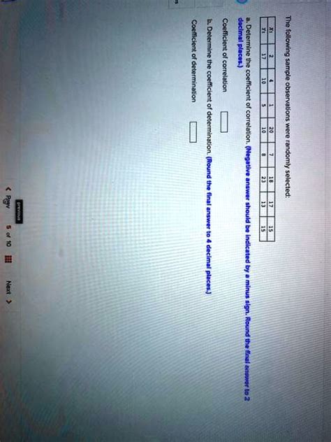 Solved Coefficient Of Determination And Coefficient Of Correlation Decimal Places The