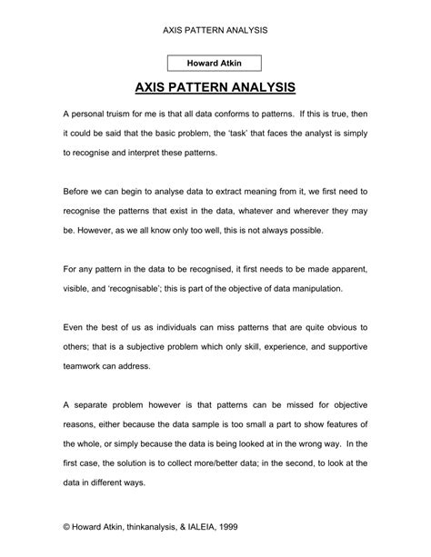 Pdf Axis Pattern Analysis