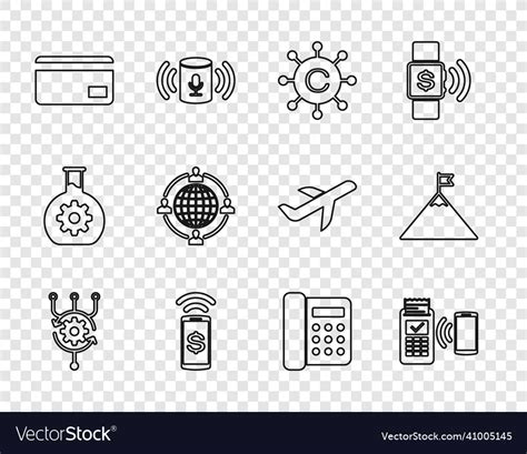Set Line Algorithm Pos Terminal Copywriting Vector Image