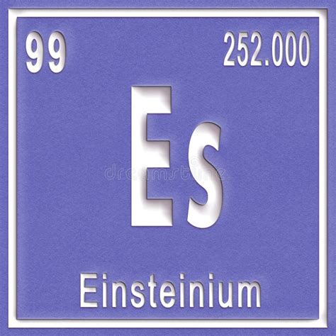 Einsteinium Chemical Element Sign With Atomic Number And Atomic Weight