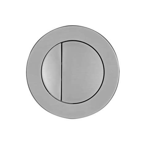 round concealed cistern push button in brushed nickel