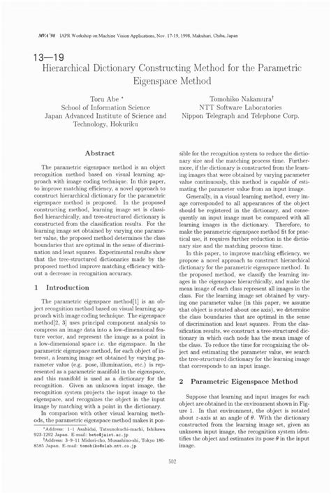 pdf hierarchical dictionary constructing method for the parametric