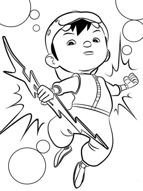 Boboiboy Lightning Power Coloring Page Download Print Or Color