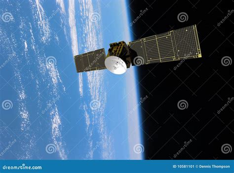 Orbiting High Tech Space Communication Satellite Telecommunication Industry Circuit Connectivity