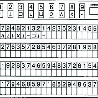 9 Example Of The Digit Symbol Substitution Task Source Evert D L