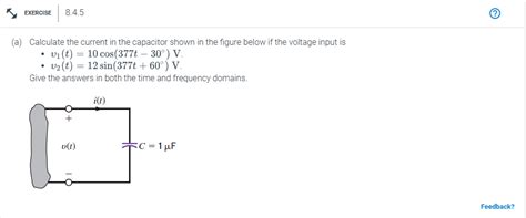 Solved A Calculate The Current In The Capacitor Shown In Chegg Com