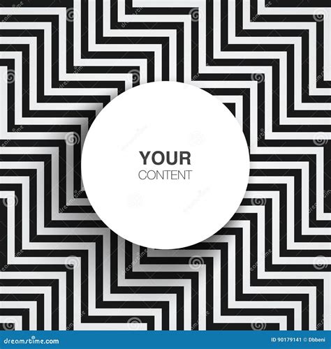 Text Box Design On Abstract Op Art Background Stock Vector