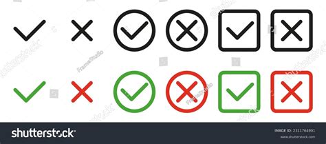 Checkmarks Crosses Used Visual Symbols Indicating Stock Vector Royalty Free 2311764901