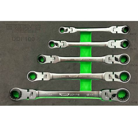Vim Tools Ddf100 Dual Deep Flex Head Ratcheting Wrench Set — 1sourcetool