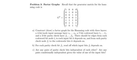 solved problem 3 factor graphs recall that the generator