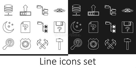 set line hammer unknown document folder tree moon and stars server