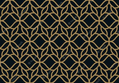 Premium Vector Seamless Pattern Of Intersecting Thin Gold Lines On Black Background Abstract