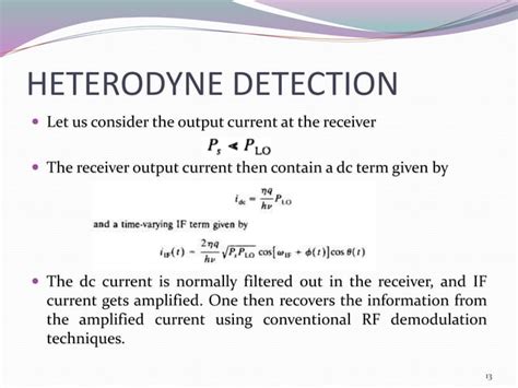Optical Heterodyne Detection Pptx Computer Networking Computing