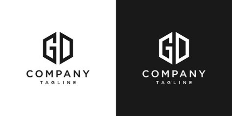 Creative Letter Gd Monogram Hexagon Logo Design Icon Template White And