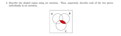 Solved Describe The Shaded Region Using Set Notation Chegg Com