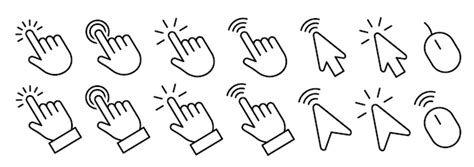 Premium Vector Cursor Iconsclickable Cursor Icons Pointer Mouse