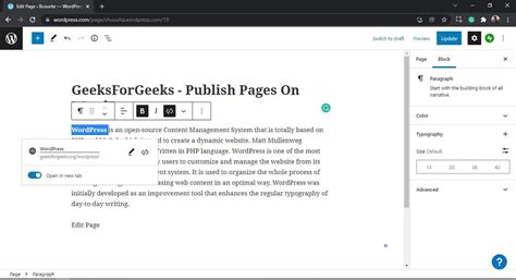 WordPress Edit Links GeeksforGeeks