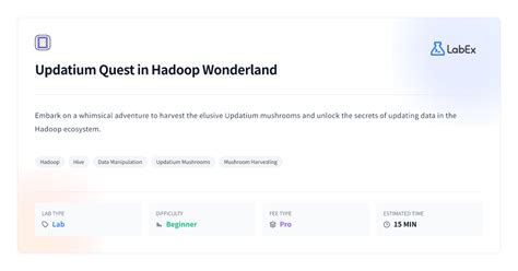 Hadoop 생태계 Updatium 버섯 수확 Labex