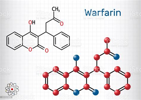 Warfarin C19h16o4 Molecule Warfarin Is An Anticoagulant Drug Normally