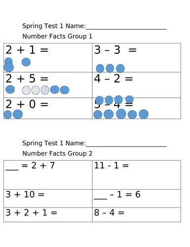 Arithmetic Practice Quiz Year 1 Teaching Resources