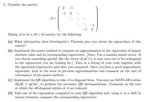 Solved Consider The Matrix A 2 −1 −1 2