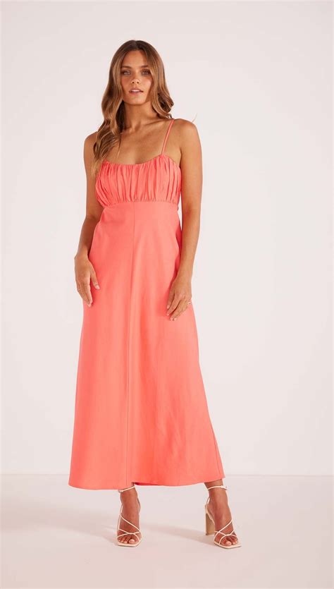 Lila Ruched Slip Dress Minkpink Official