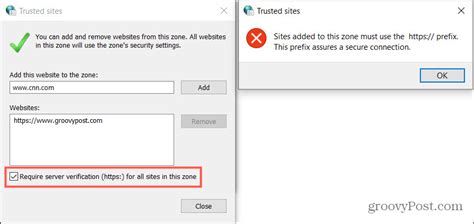 How To Add Trusted Sites In The Windows 10 Control Panel