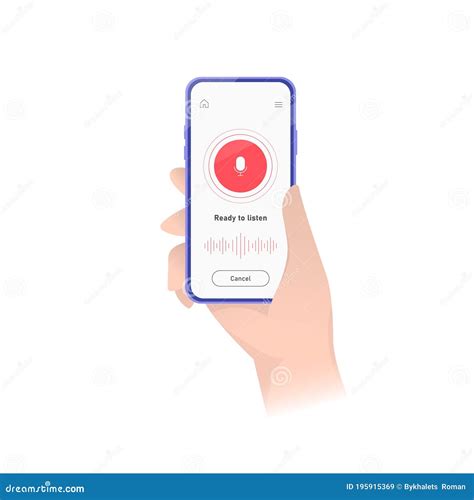 Smartphone Sound Recorder In Flat Style Vector Isolated Illustrationapplication Interface