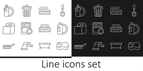 Ensemble De Lignes Éponge Bouteille Et Assiette De Liquide Vaisselle