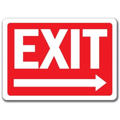 Designer Series Sign Exit With Right Arrow