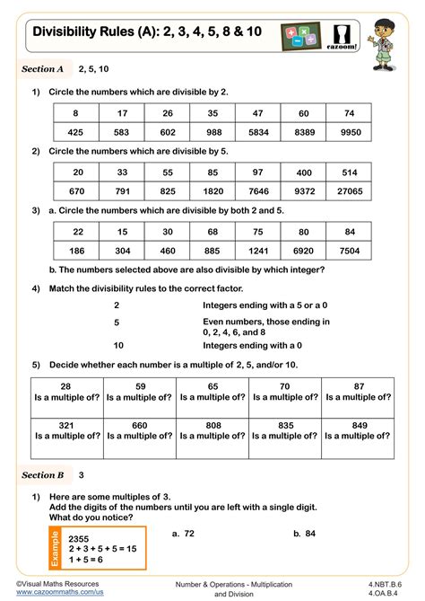 Divisibility Rules A 2 3 4 5 8 And 10 Worksheet Fun And Engaging