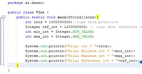tipe data pada pemrograman java programming tutorial