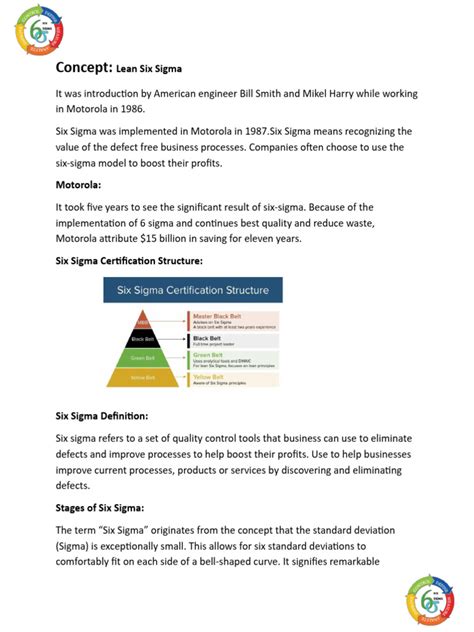 Lean Six Sigma 6 Steps To Quality Improvement Pdf Six Sigma