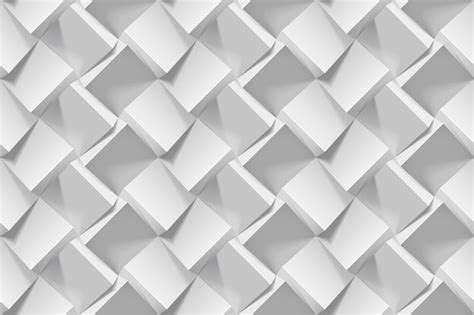 Premium Vector Light Gray Abstract Seamless Geometric Pattern Realistic 3d White Paper Cubes