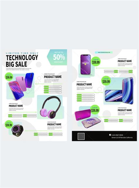 Technological Electronic Product Catalog Template Template Image
