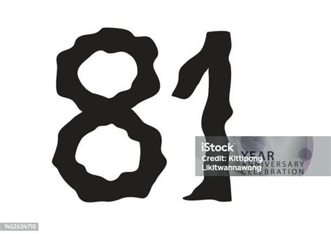 81 주년 기념일 축 하 블랙 컬러 로고 타입 벡터 81 숫자 디자인 81 번째 생일 초대장 로고 번호 디자인 벡터 일러스트 레이 션 그래픽 요소 서예 글꼴 타이포그래피