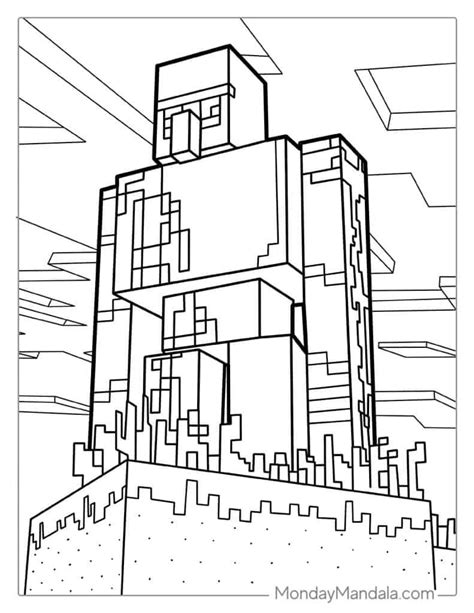 Printable Coloring Minecraft Warden Coloring Pages Printable Templates