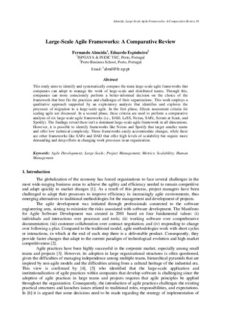 Pdf Large Scale Agile Frameworks A Comparative Review
