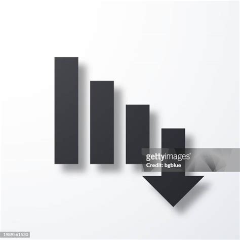 Decreasing Graph Icon With Shadow On White Background High Res Vector