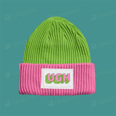 Beanie Label Mockup Street Fashion Premium Psd Mockup Rawpixel