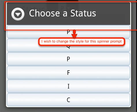How Can I Change The Android Spinner Prompt Style Stack Overflow