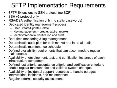 Ppt Sftp Implementation Requirements Powerpoint Presentation Free