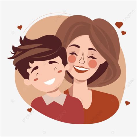 어머니의 날 귀여운 엄마와 자식 하트 패턴 보여주는 사랑 배려 무료 벡터 클립 아트 어머니의 날 어머니 클립 아트 사랑 Png 일러스트 및 벡터 에 대한 무료
