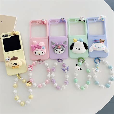 럽이즈윤 🚀일부 당일출고 플립6추가💜 갤럭시 산리오 폼폼푸린 마이멜로디 쿠로미 포차코 시나모롤 구슬 스트랩 Z플립케이스 우정케이스 Z플립3 Z플립4 Z플립5 Z플립6