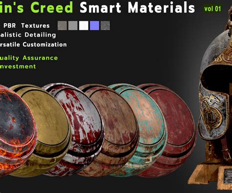 Artstation Metal And Wood And Leather Smart Materials Pbr Textures Assassins Creed Vol 01