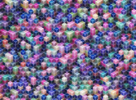 Building Structure From Cubes Abstract Architecture Backgrounds Stock Illustration