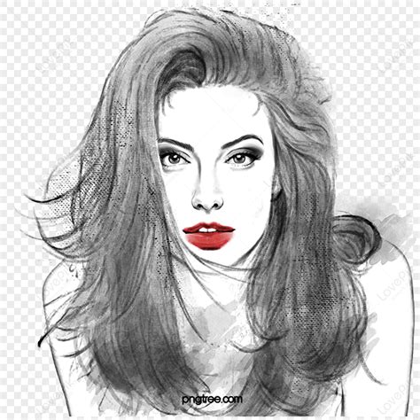 캐릭터 일러스트 여자 초상화 아바타 수채화 튄 그림여자 모델아름다움 Png 일러스트 무료 다운로드 Lovepik