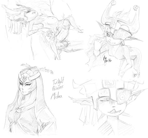 Rule 34 After Sex Artist Request Imp Imp Midna Midna Monochrome Nintendo Sketch Straight Hair