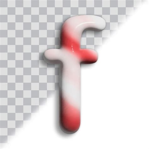 Premium Psd Candy Cane Substance 3d Small Letter F